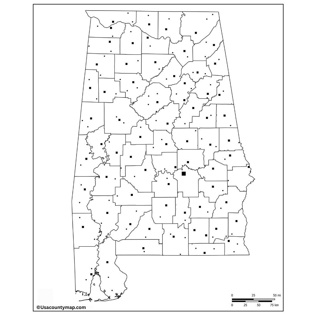 Blank Alabama Map - Printable State Outline Guide