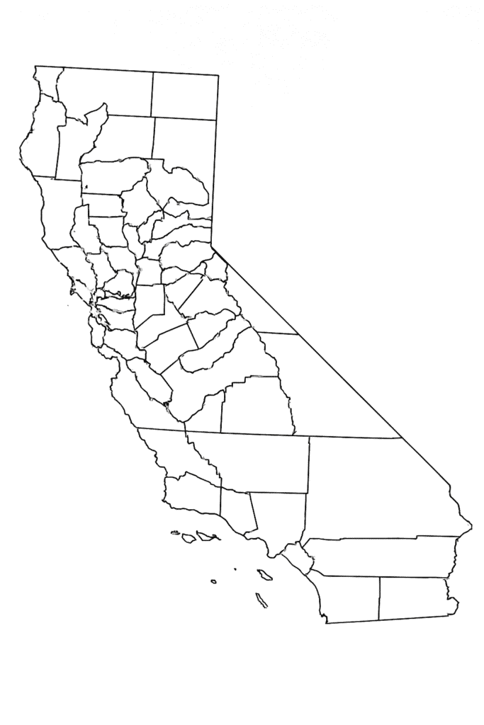Blank California Map - Outline for Print & Study