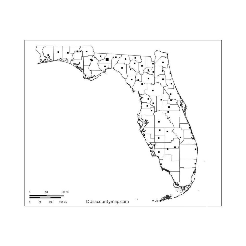 Blank Florida Map - Simple Outline for Printing