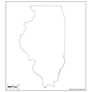 Blank Illinois Map - Basic Unlabeled State Format