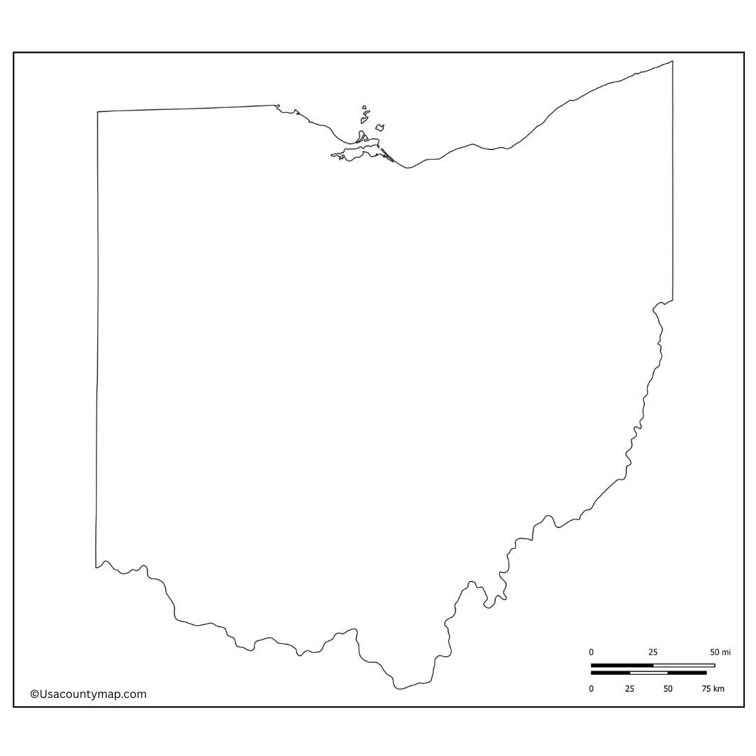 Blank Ohio Map – Educational Map Worksheet Format