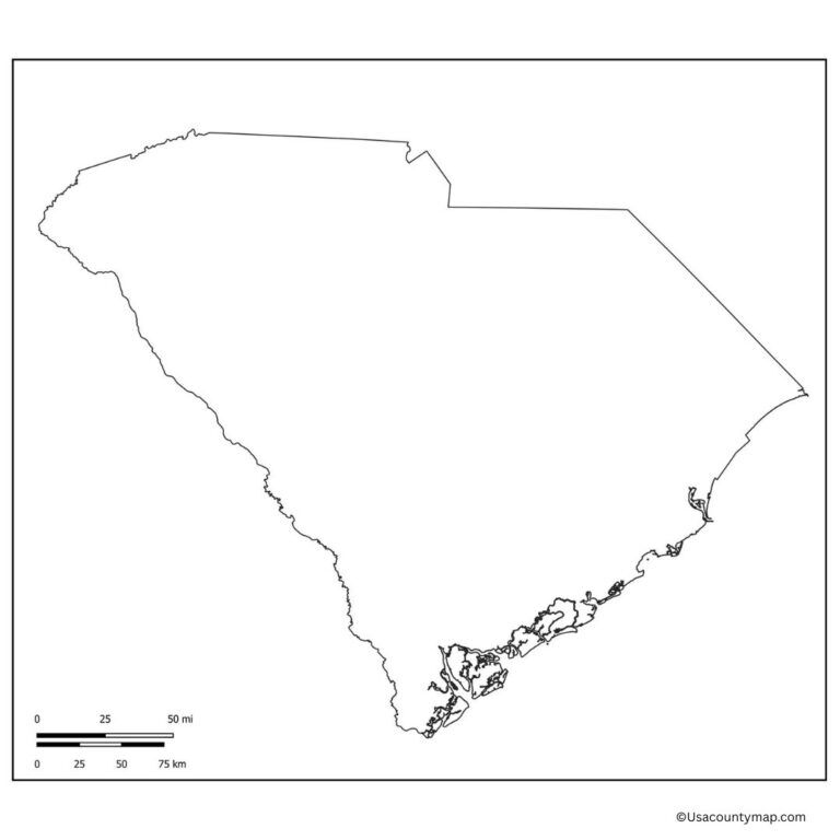 Blank South Carolina Map – Printable Map Sheet