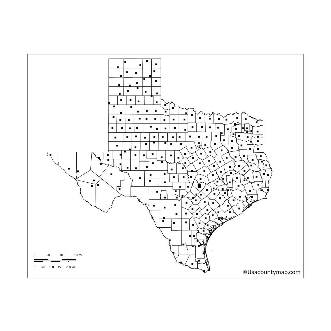 Blank Texas Map – Outline Map for Learning Use