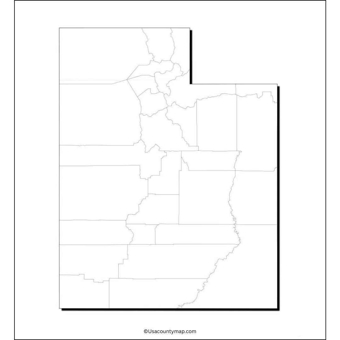 Blank Utah Map – Educational Printable Template