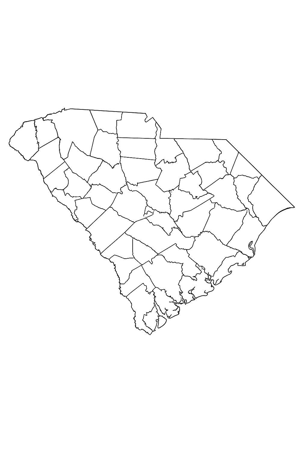 Blank South Carolina Map – Printable Map Sheet