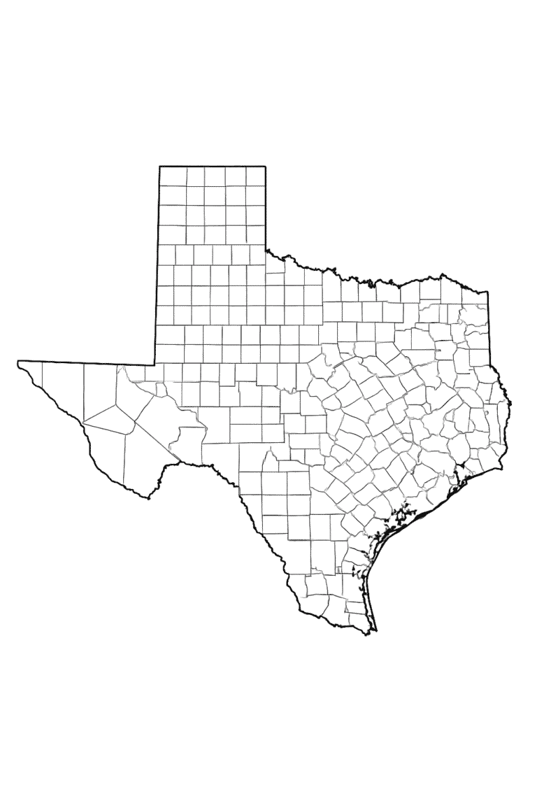 Blank Texas Map – Outline Map for Learning Use