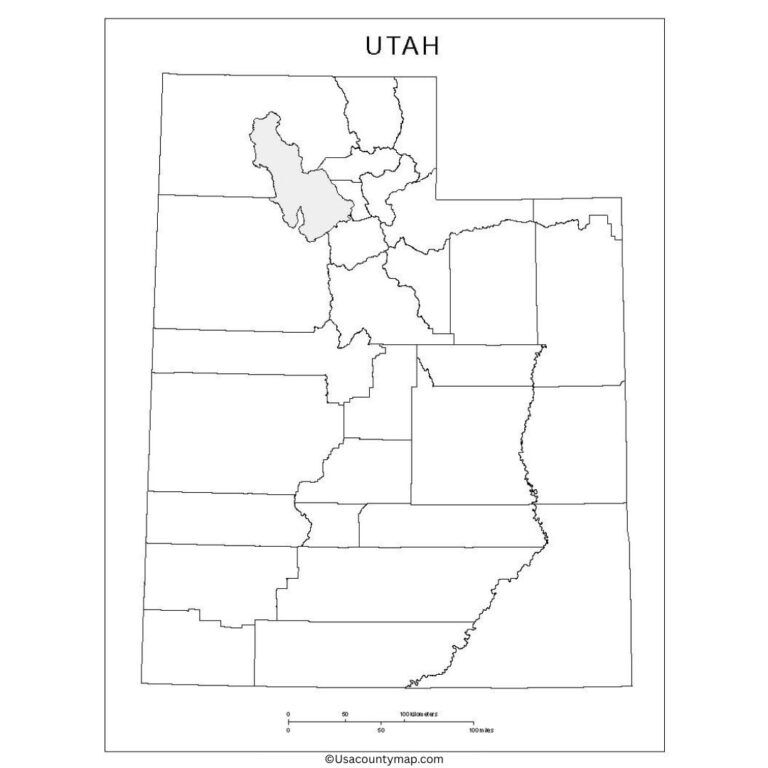 Blank Utah Map – Educational Printable Template