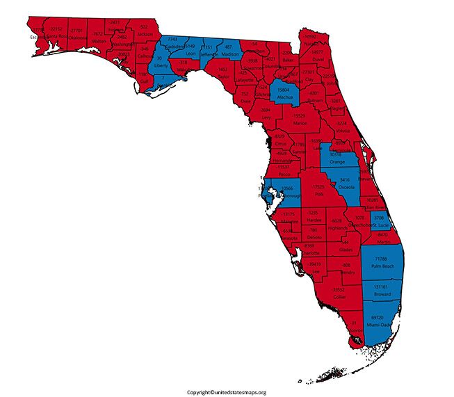 Florida County Map - Free Cities and Roads Guide