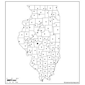 Blank Illinois Map - Basic Unlabeled State Format