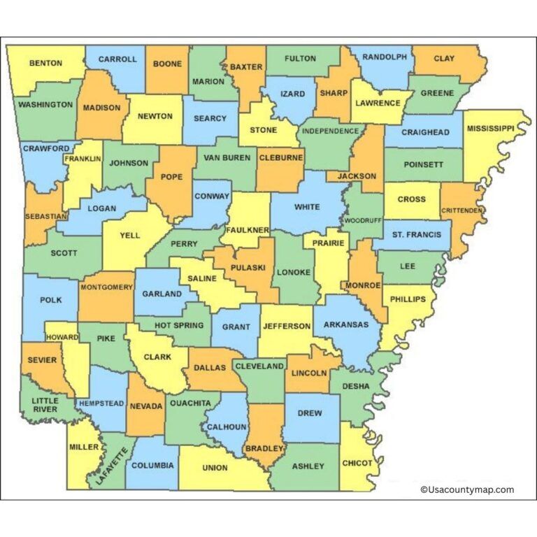 Labeled Arkansas Map – Cities and Counties