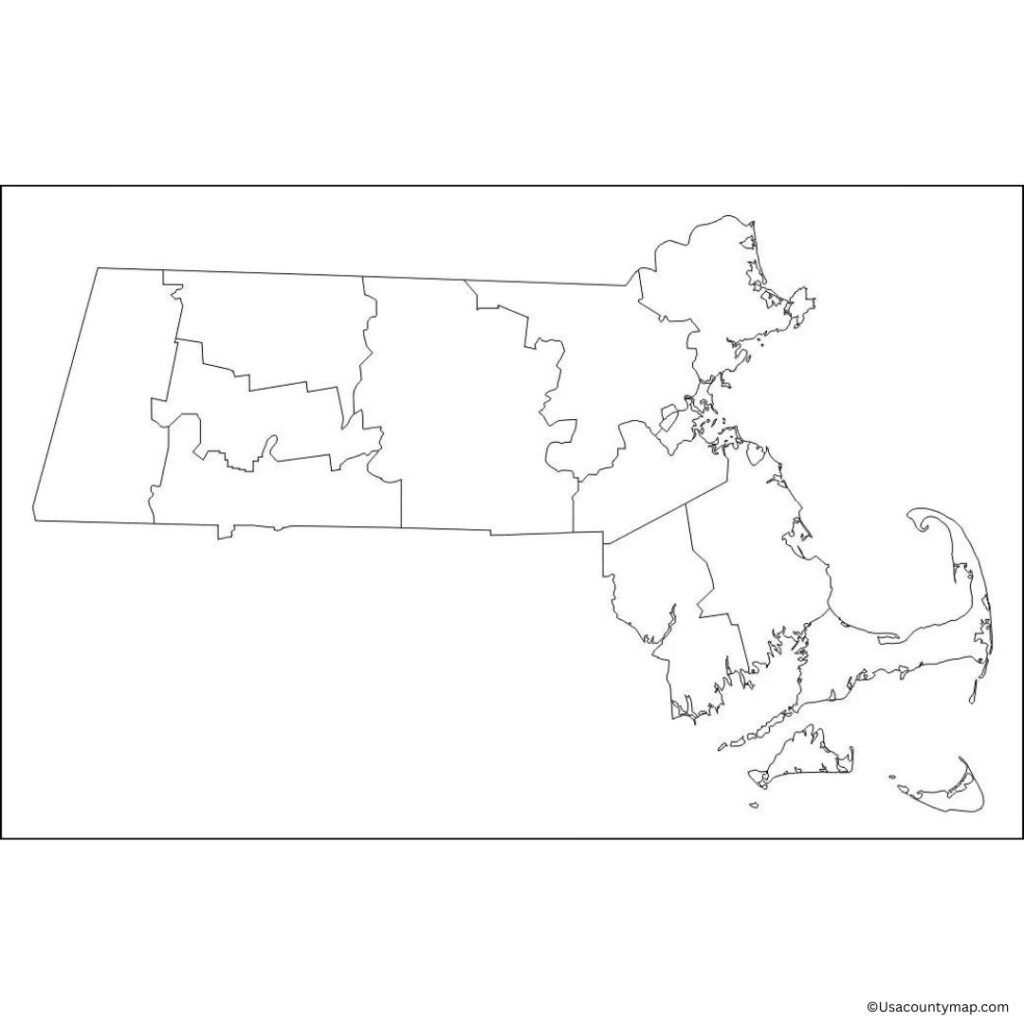 Blank Massachusetts Map - Printable State Outline