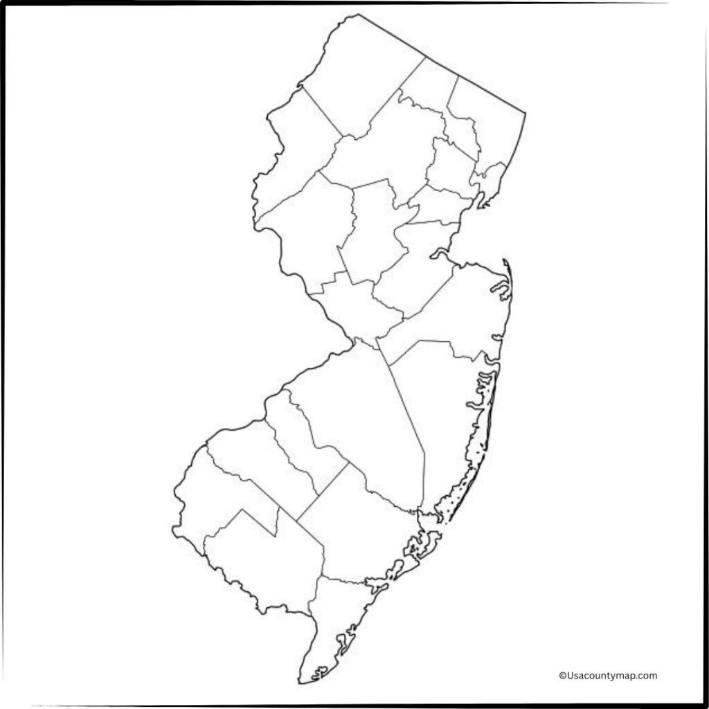 Blank New Jersey Map - Easy Print Geography Tool
