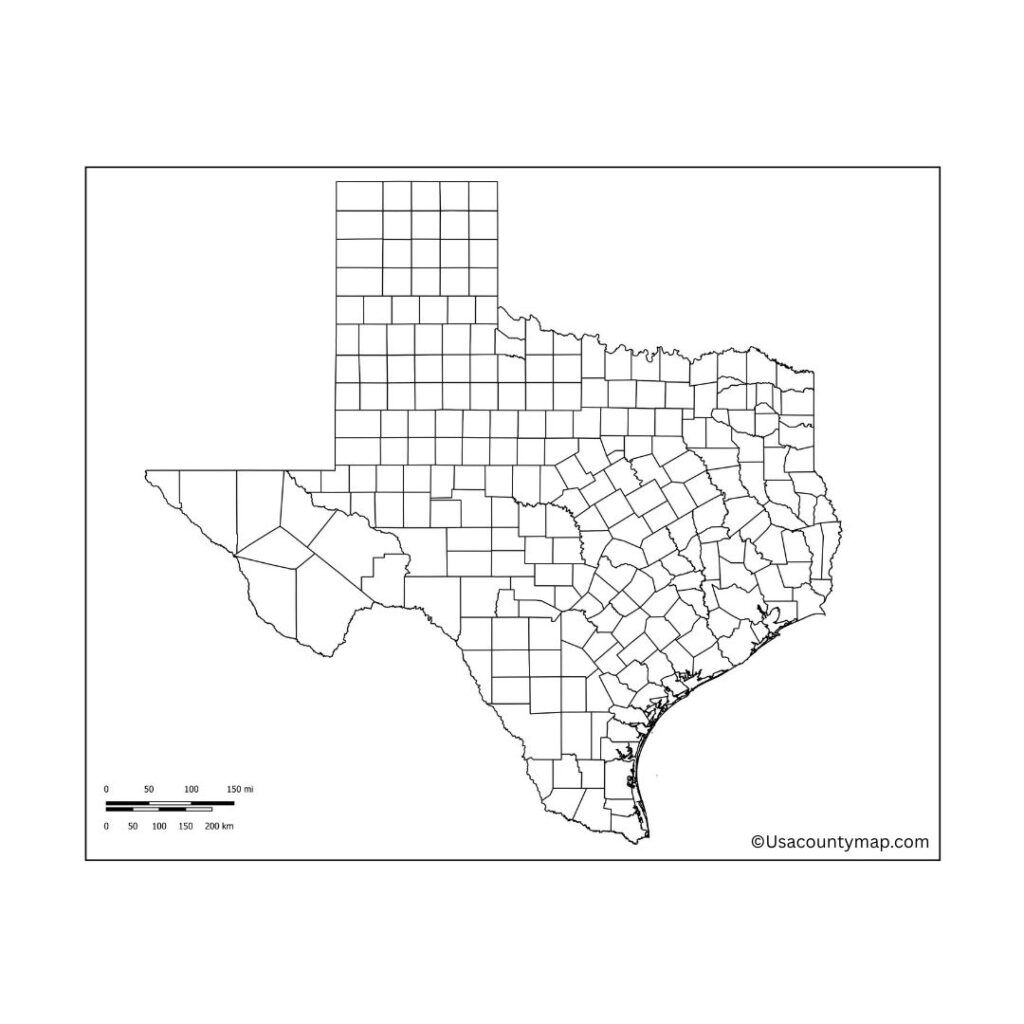 Blank Texas Map – Outline Map for Learning Use