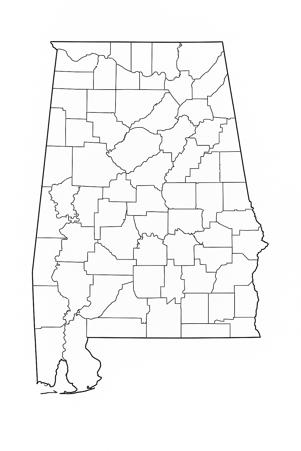 Blank Alabama Map - Printable State Outline Guide