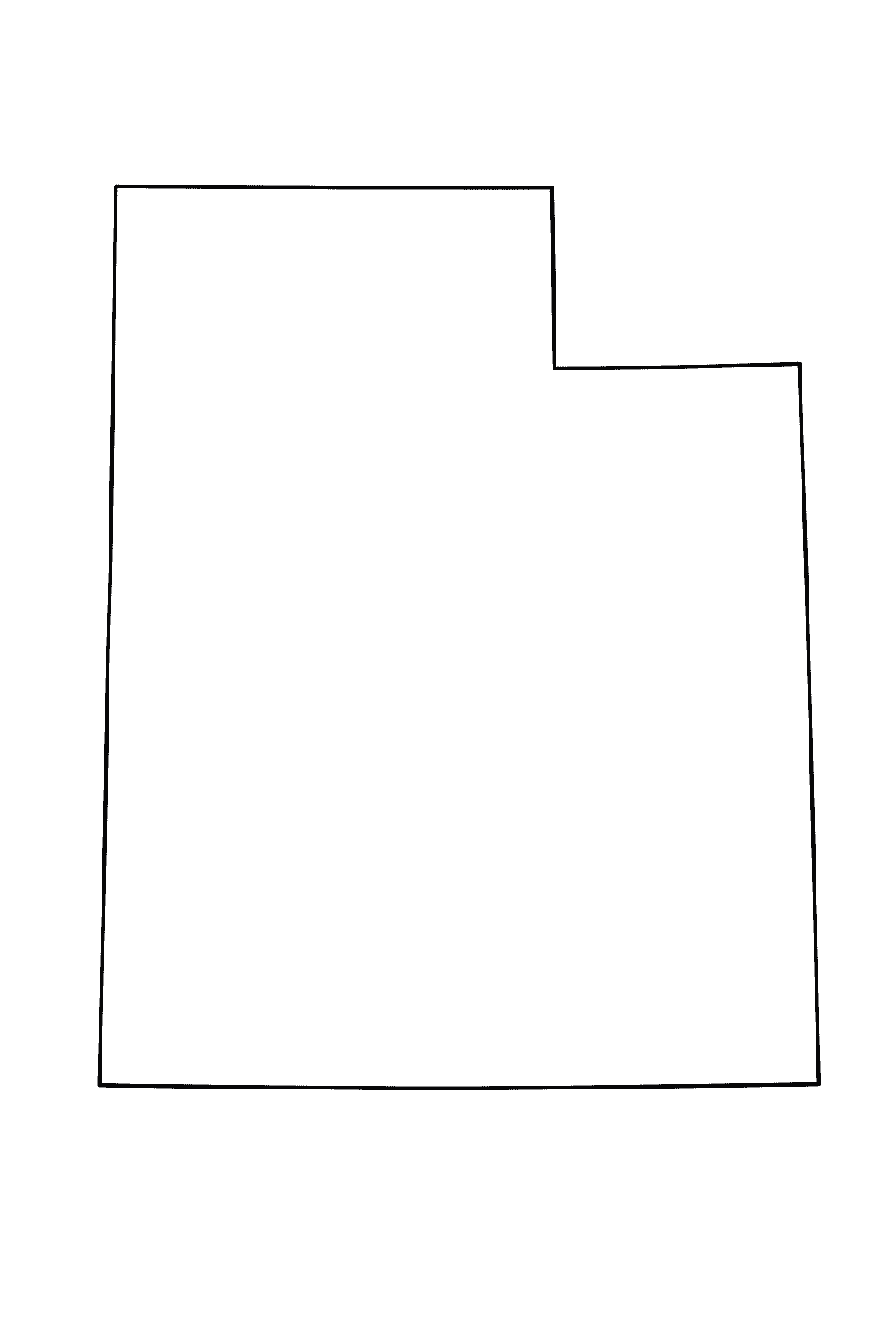 Blank Utah Map – Educational Printable Template