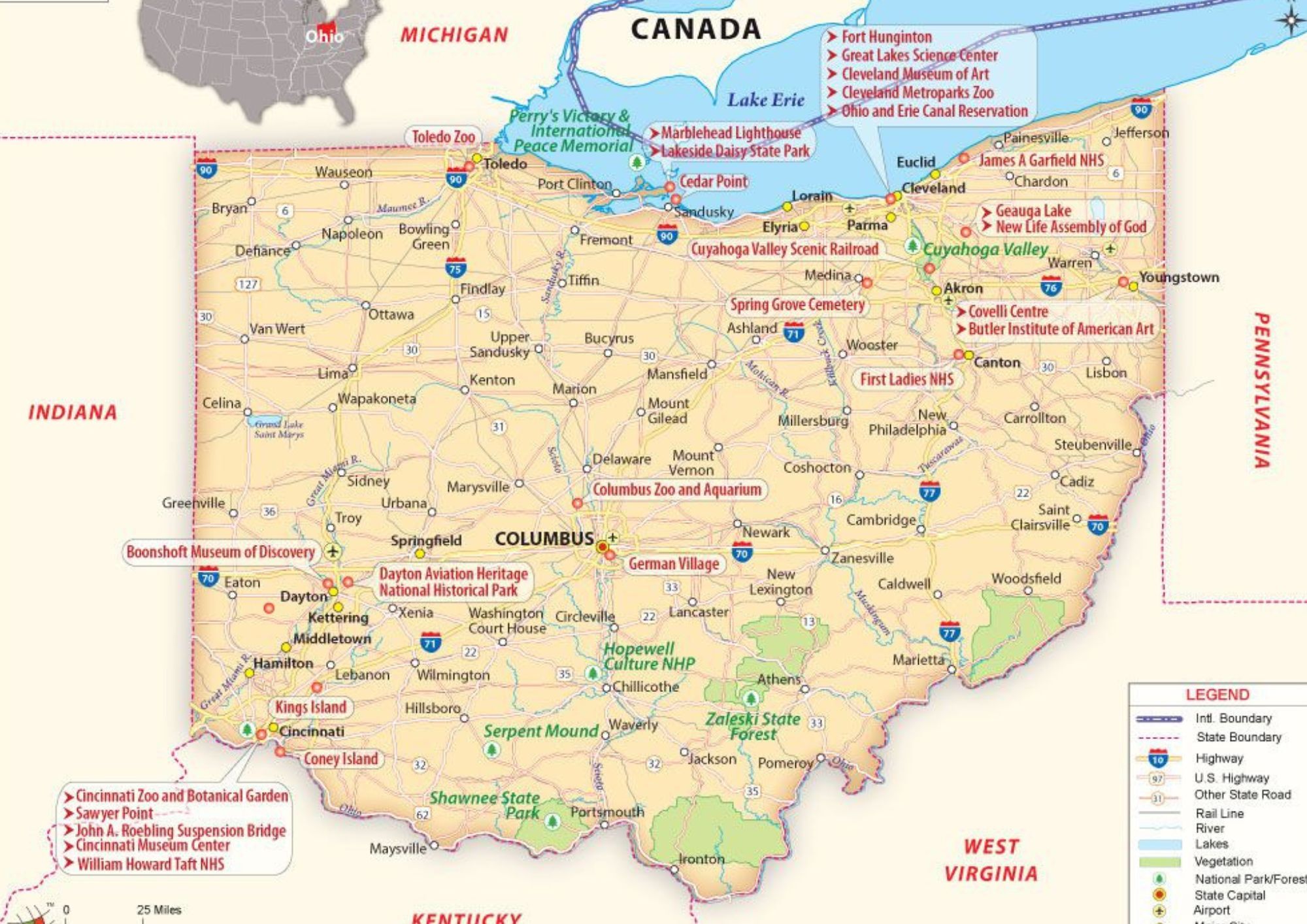 Ohio County Map - Detailed Free Printable Guide
