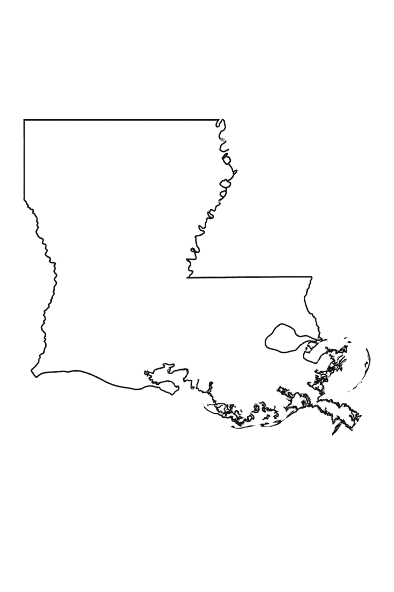 Blank Louisiana Map - Outline for Learning & Travel
